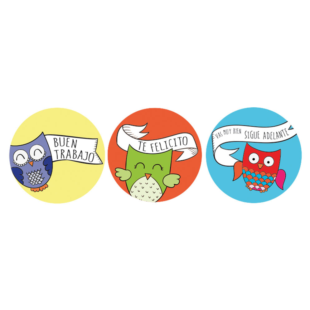 STICKER BUEN TRABAJO BÚHO · Masterwise