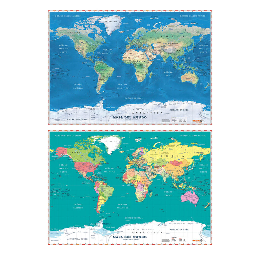 PLANISFERIO FÍSICO Y POLÍTICO REVERSIBLE · Masterwise